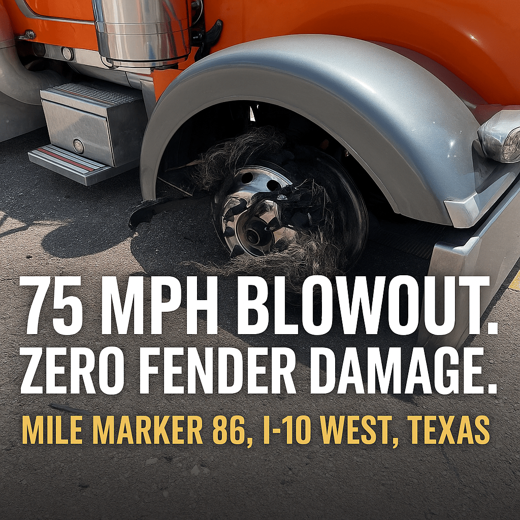 75 MPH Blowout. Zero Fender Damage. Why Bad Ass Fenders Hold Up When I